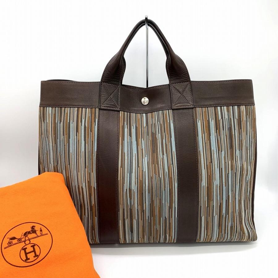 HERMES エルメス フールトゥMM ヴィブラート トートバッグ E刻印 ビジネス A4入る レザー ブラウン ブルー : Ring-ヤフーショップ - 通販 - Yahoo!ショッピング