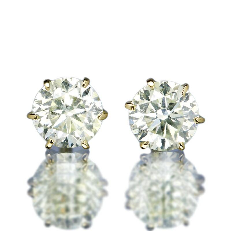 0.6ct ダイヤモンド ピアス 0.3×0.3ct K18 イエローゴールド Hカラー SI2 トリプルエクセレント ハートアンドキューピッド 3EX H&C 鑑定書付 保証書付 ...