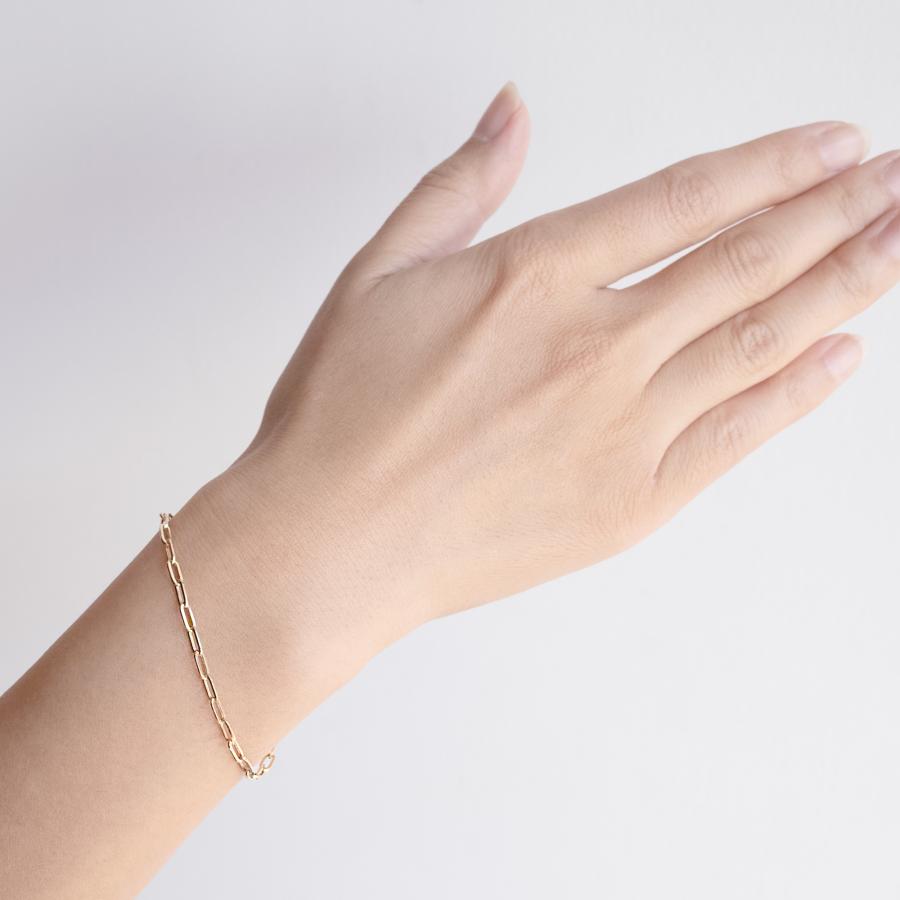 K18 K10 ボックス ブレスレット 幅2.7mm 15cm~20cm イエローゴールド ユニセックス メンズ レディース 18K レオン ワイド オーバル クリップ アズキ チェーン ...