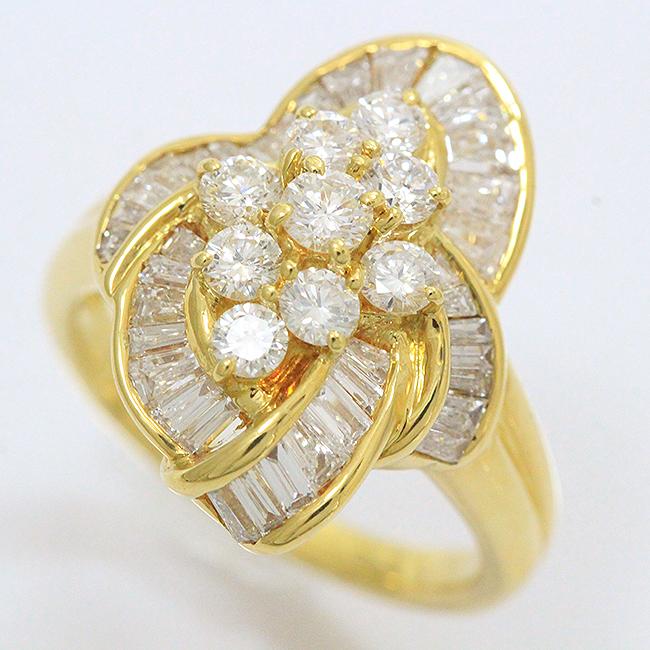 リング ダイヤモンド 計1.27ct 計0.73ct 12号 18金イエローゴールド(K18YG) 【中古】 ジュエリー 【新品仕上げ済み】netshop : とーたる - 通販 ...