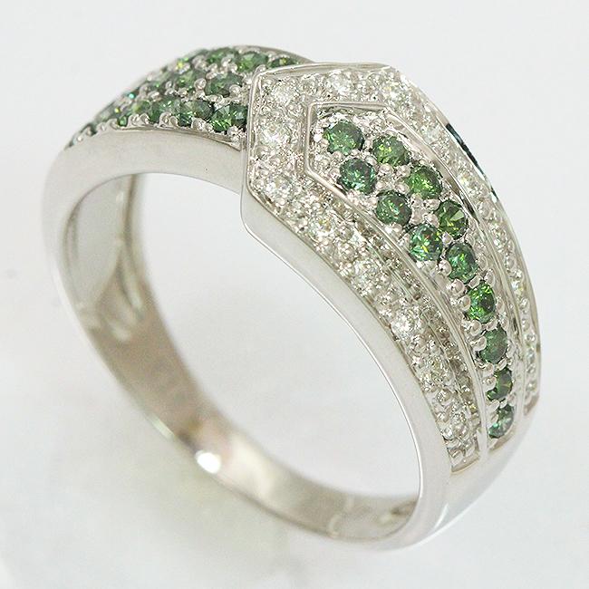 カラーダイヤモンド(処理) 計0.47ct リング 18金ホワイトゴールド(K18WG) 【中古】ジュエリー 【新品仕上げ済み】 netshop : とーたる - 通販 - Yahoo!ショッピング