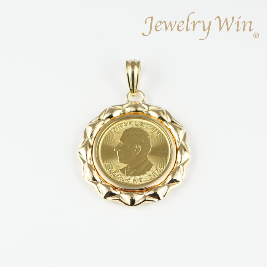 ペンダントトップ K24 メイプルリーフ コイン 1/10oz K18 枠付 (Type-MS) リバーシブルタイプ 新品 : Jewelry Win - 通販 - Yahoo!ショッピング