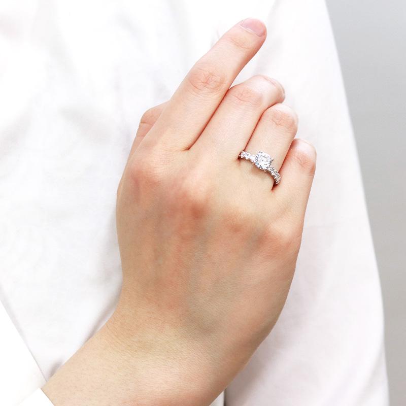 Jeweluce 【中央宝石研究所 鑑定書付き】pt950【1.5ct】センター石 1ct 大粒 ダイヤモンド エタニティリング【Hカラー/SI2/Goodカット】 : Jeweluce ...