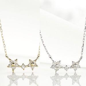 K10YG WG 星型モチーフペンダントネックレス4P0706 ** : ジュエリーショップウエイ - 通販 - Yahoo!ショッピング