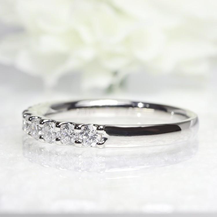 Pt900 0.7ct 天然 ダイヤモンド ハーフ エタニティ リング : ジュエリーショップウエイ - 通販 - Yahoo!ショッピング