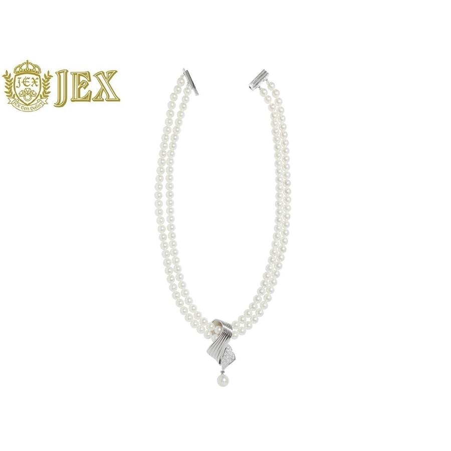 MIKIMOTO ミキモト 植田いつ子コレクション K18WGアコヤパール ダイヤモンド2連ネックレス NO.48489 : JEX宝石 ...