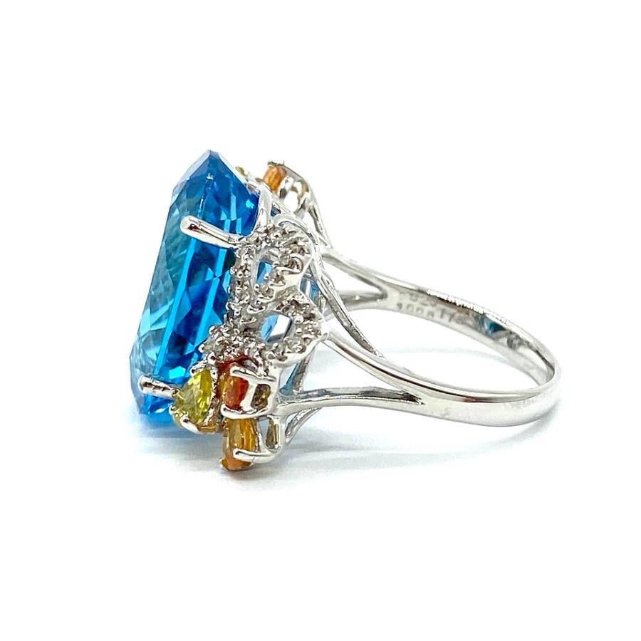 Blue Topaz K18WGブルートパーズ オレンジ イエローサファイヤ ダイヤモンドリング NO.48899 : JEX宝石ギャラリー Yahoo!店 - 通販 - Yahoo!ショッピング