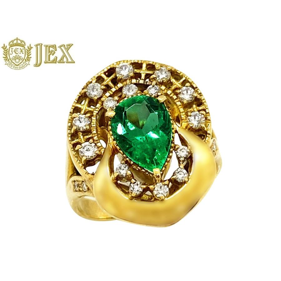 Emerald K18エメラルド ダイヤモンドリング NO.48997 : JEX宝石ギャラリー Yahoo!店 - 通販 - Yahoo ...