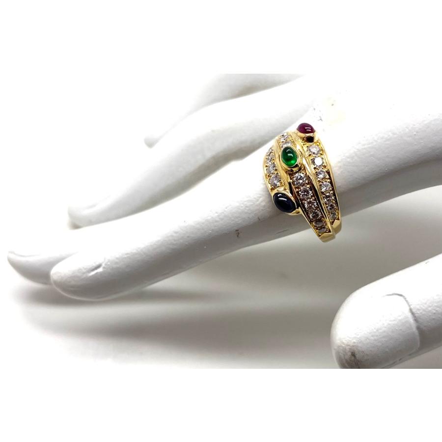 JPペラン K18ルビー エメラルド サファイヤ ダイヤモンドリング NO.49499 : JEX宝石ギャラリー Yahoo!店 - 通販 ...