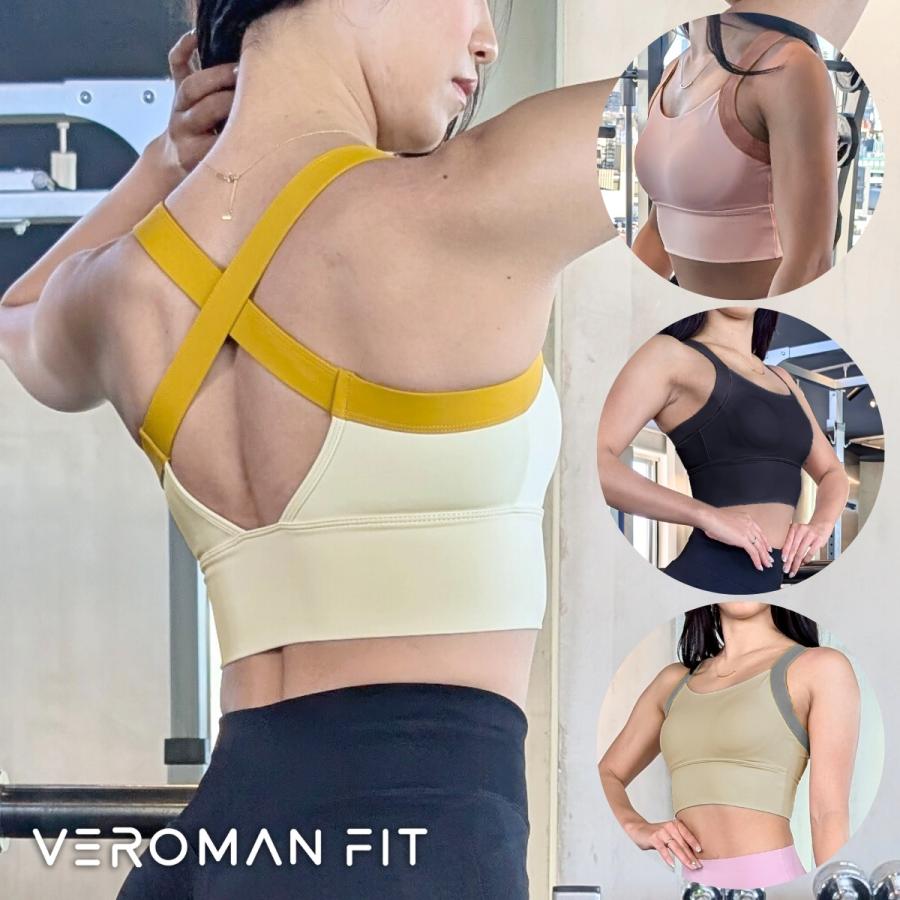VEROMAN ヨガウェア トップス トレーニング タンクトップ スポーツブラ 揺れない カップ付き ppi-sba026 FIT : ヨガウェアとトレーニングのVEROMAN FIT ...