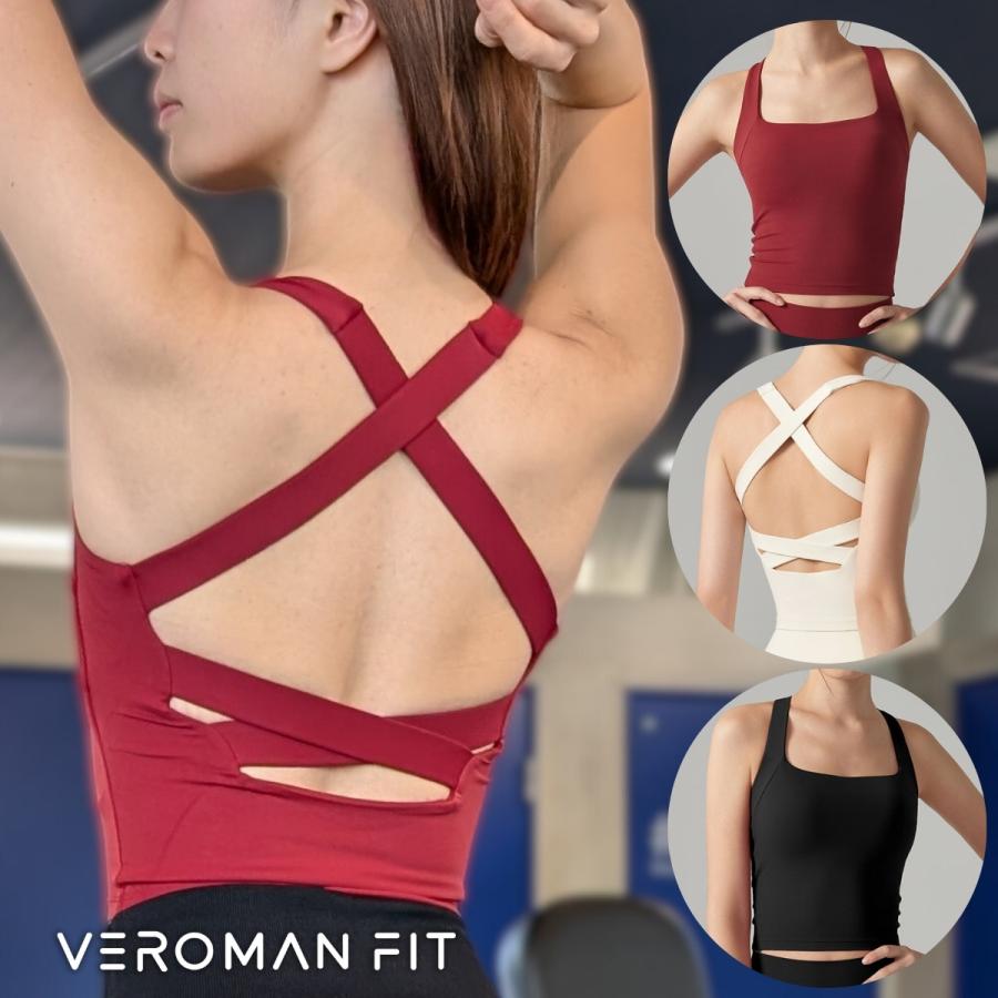 VEROMAN ヨガウェア トップス トレーニング カップ付き タンクトップ ブラトップ ppi-ttb035 VEROMAN FIT : ヨガウェアとトレーニングのVEROMAN FIT ...