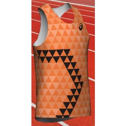ASICS アシックス プリントオーダーコンポ受注生産 ランニングシャツ（メンズ）レーシングエキスパートシルエット ソフトドライニット素材 ...