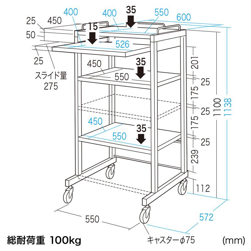 SANWA SUPPLY サンワサプライ ステンレスハイスタンドラック（受注生産・幅600×奥行572mm） RAC-CR2 : 事務蔵 - 通販 - Yahoo!ショッピング