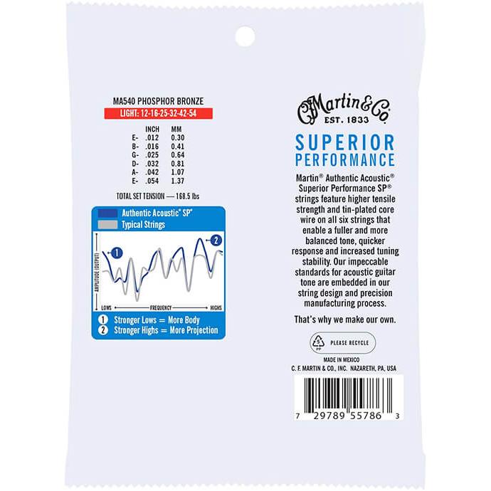 アコースティックギター 弦 Martin MA540 (012-054) (3セット) (マーチン フォスファーブロンズ弦) :stra ...