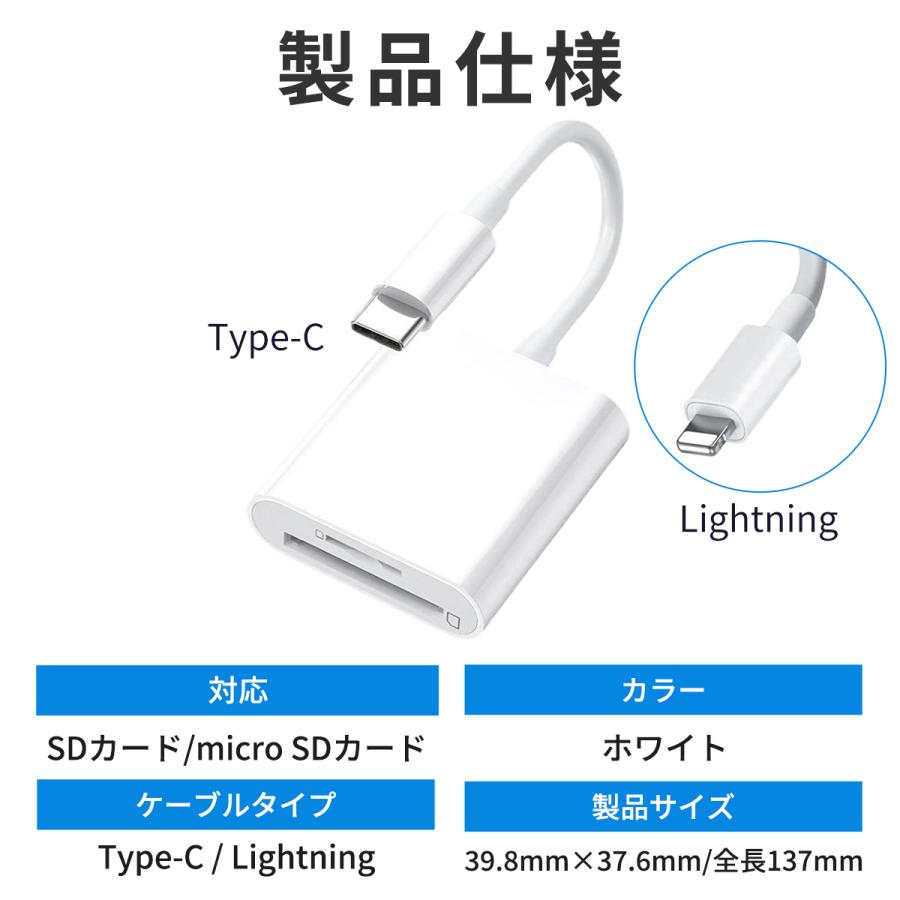 SDカードリーダー 2in1 メモリーカードリーダー iphone タイプC TypeC Android PC バックアップ データ 保存 カメラ : 自由が丘ストア本店 - 通販 ...