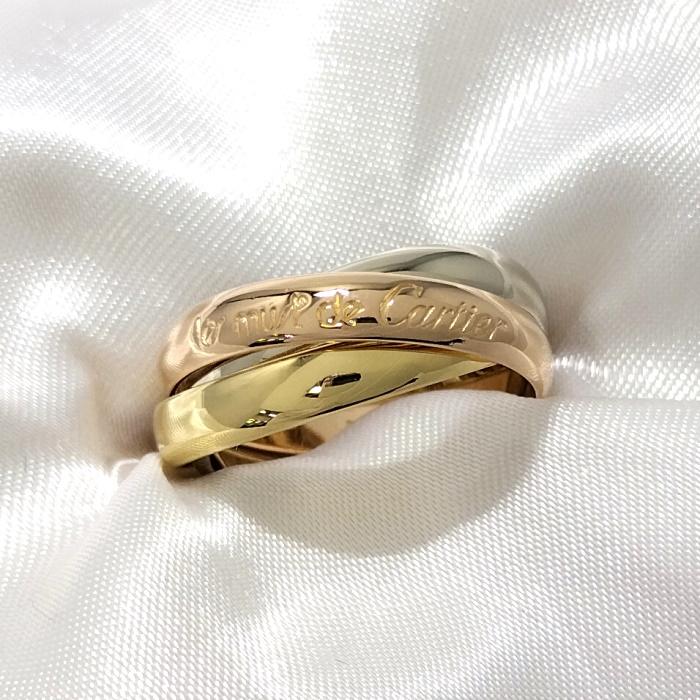 Cartier 【中古】Cartier トリニティリング 750YG WG PG K18YG スリーカラーゴールド 表記サイズ52 約7.4g : JJコレクション ヤフー店 - 通販 ...