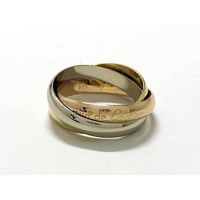 Cartier 【中古】Cartier トリニティリング 750YG WG PG K18YG スリーカラーゴールド 表記サイズ52 約7.4g : JJコレクション ヤフー店 - 通販 ...