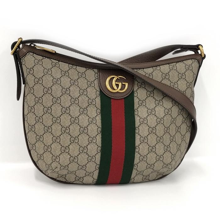 GUCCI 【中古】GUCCI オフィディア GGスモール ショルダーバッグ GGスプリーム PVC レザー ベージュ ブラウン 598125 ...