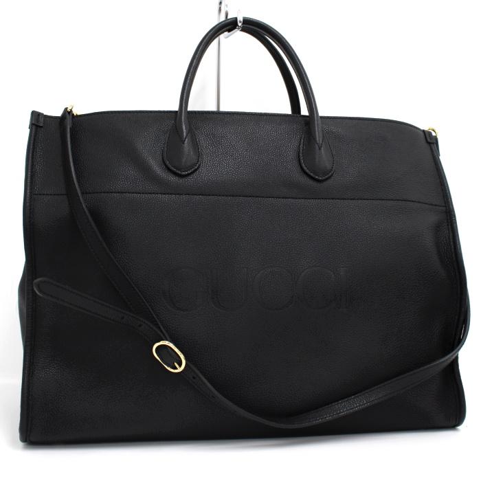 GUCCI 【中古】GUCCI 2WAY トートバッグ ロゴ ラージ レザー GUCCI 【中古】GUCCI 2WAY トートバッグ ロゴ ラージ レザー