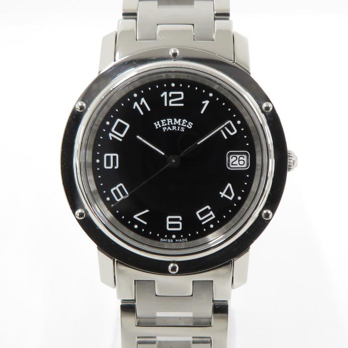 HERMES 【中古】HERMES クリッパー メンズ 腕時計 SS クオーツ ブラック文字盤 CL6.710 [jj] : JJコレクション ヤフー店 - 通販 - Yahoo!ショッピング