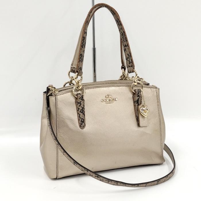COACH 【中古】COACH 2WAY ショルダーバッグ ハンドバッグ ミネッタクロスボディ レザー ゴールド系 F55517 : JJコレクション ヤフー店 - 通販 - Yahoo!ショッピング