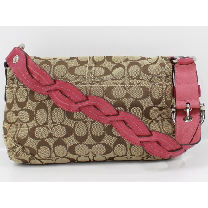COACH 【中古】コーチ ワンショルダーバッグ シグネチャー ベージュ ピンク キャンバス 11862 : JJコレクション ヤフー店 ...