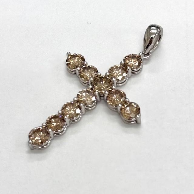 ブラウンダイヤモンド Total 3.75ct K18WG クロスペンダント : JKダイヤ - 通販 - Yahoo!ショッピング