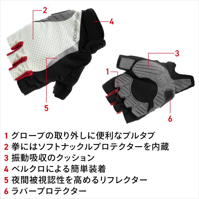 コミネ グローブ GK-2593 プロテクトフィンガーレスメッシュグローブ KOMINE 06-2593 バイク : バイク用品の車楽 - 通販 - Yahoo!ショッピング