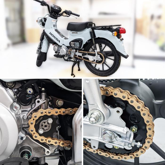ホンダ クロスカブ110 JA60用 チェーン＆スプロケット 520コンバートセット ゴールド カシメジョイント HONDA EK SRX2 :MOTOLINE-028-KASHIME:バイク ...