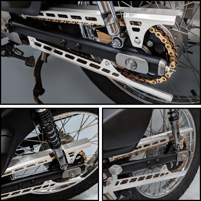 ホンダ スーパーカブC125 (JA48,JA58) 用 ステンレスチェーンカバー 上下セット パーツ MOTOLINE HONDA JA48 ...