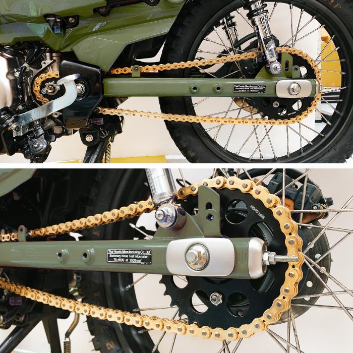 ホンダ ハンターカブCT125 JA65用 チェーン＆スプロケット 520コンバートセット ゴールド カシメジョイント パーツ ...