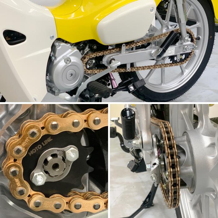 ホンダ スーパーカブ110 JA59用 チェーン＆スプロケット 520コンバートセット ゴールド クリップジョイント パーツ MOTOLINE ...
