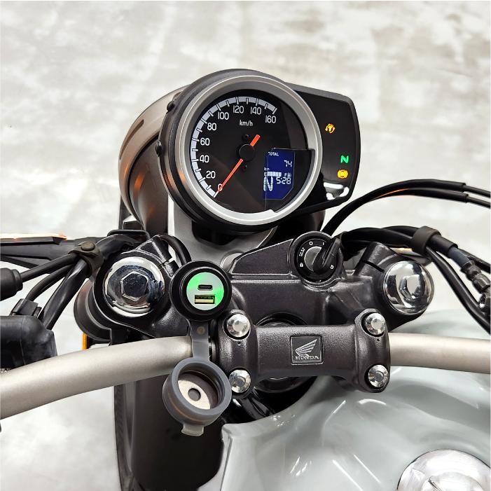 ホンダ GB350 GB350S用 USBチャージャー 高速充電 PD USB type-C & USB QC3.0 type-A ...