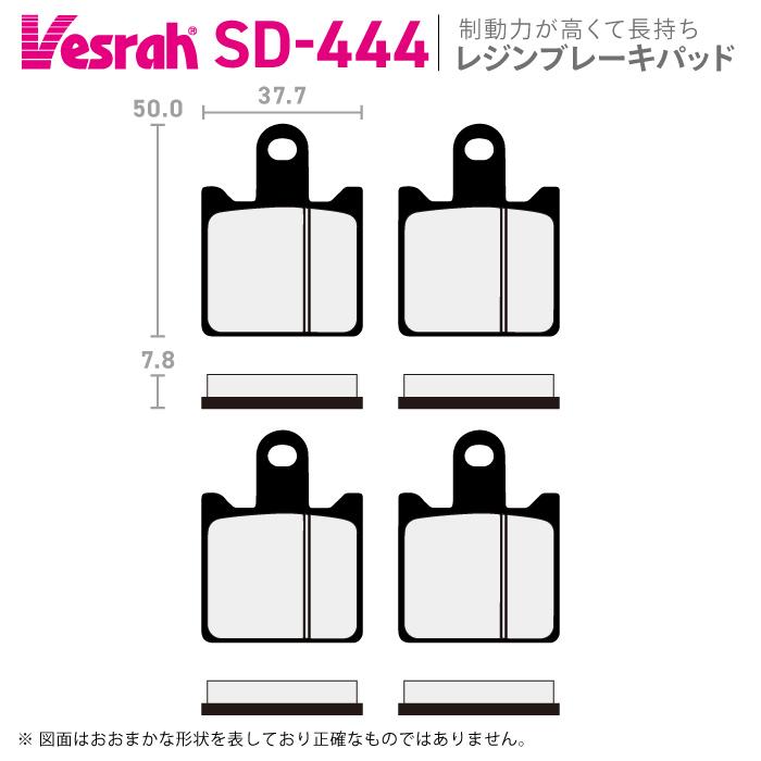 Vesrah ベスラ SD-444 レジンブレーキパッド バイク カワサキ ZX600 Z750R ZR1000 ZX1400 ZG1400 : バイク用品の車楽 - 通販 - Yahoo ...
