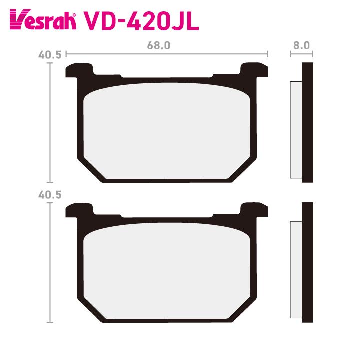 Vesrah ベスラ VD-420JL シンタードメタルビンテージパッド バイク カワサキ Z400 Z500 KZ550 Z550 Z650 KZ700 GPZ750 KZ750 Z750 ...
