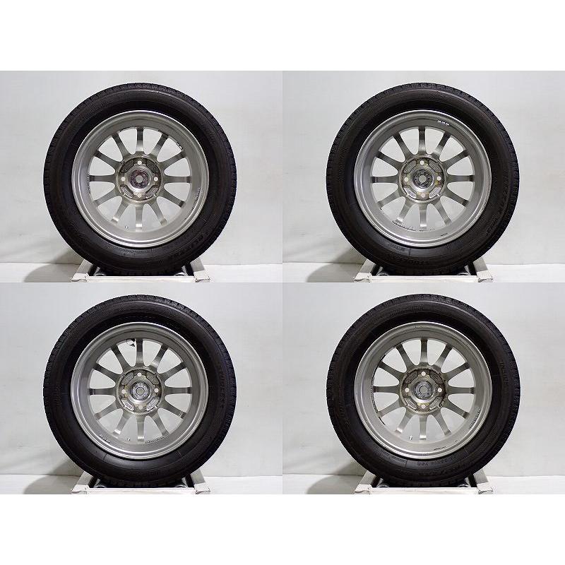 BRIDGESTONE 【中古】155/65R14 スタッドレスタイヤ アルミホイール 4本セット ブリヂストン ブリザックVRX3 1445+45-4H100 エコフォルム （ 14インチ ...