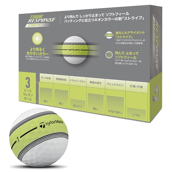 TaylorMade（テーラーメイド） ゴルフボール ツアーレスポンス ストライプ 1ダース 12球 TOUR RESPONSE STRIPE ...