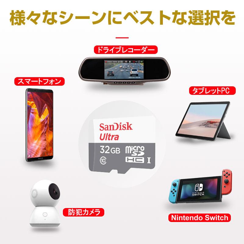 SanDisk 7月22日順番発送 マイクロsdカード microSDHC 32GB 100MB/s Ultra UHS-I CLASS10 SDSQUNR-032G-GN3MN 海外向け ...