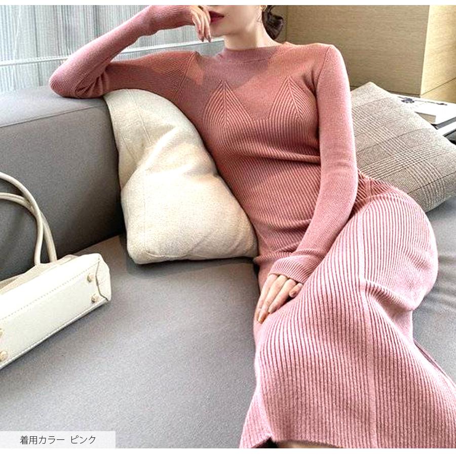 ニットワンピース ミディ丈 デザイン編み 長袖 クルーネック JOCOSA 9249 : JOCOSA Yahoo!ショップ - 通販 - Yahoo!ショッピング