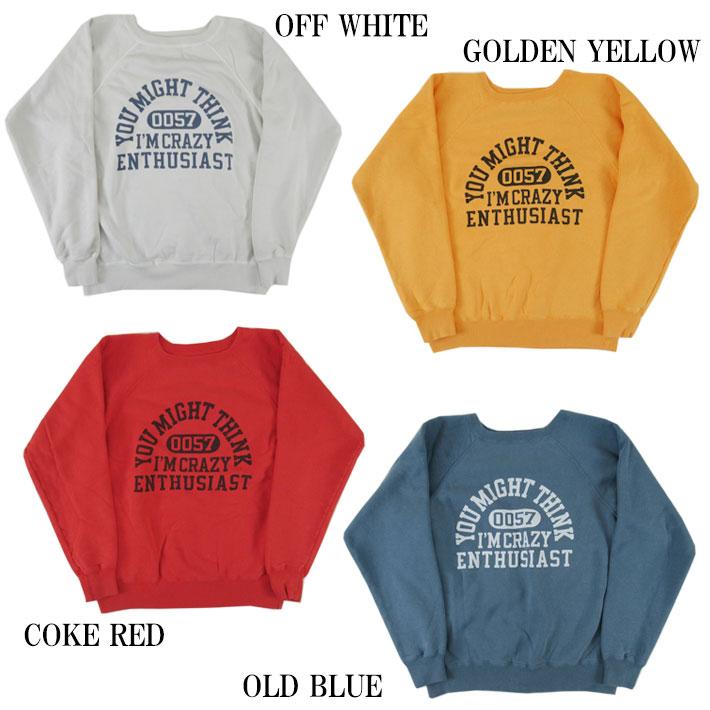FULLCOUNT フルカウント ラグランスリーブスウェット Raglan Sleeve College Sweatshirts “YOU MIGHT THINK” 3765-3 ...