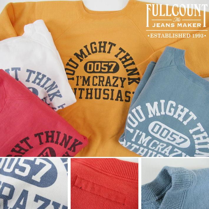 FULLCOUNT フルカウント ラグランスリーブスウェット Raglan Sleeve College Sweatshirts “YOU MIGHT THINK” 3765-3 ...