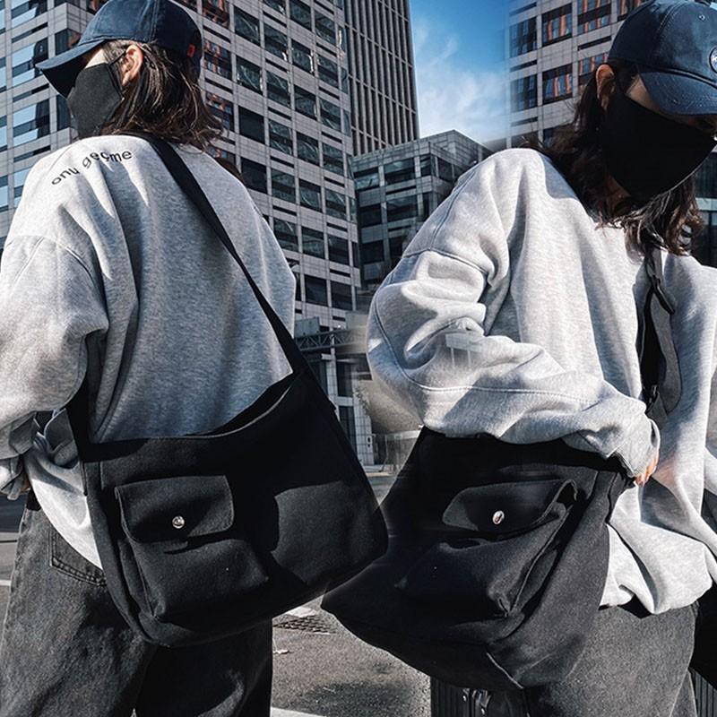 無地生地 帆布 ショルダーバッグ 韓国 ボタンポケット付き スポーツ ショルダーバッグメンズ ショルダーバッグレディース 大容量バッグ 男女兼用 #ba144 : ba144 : ジョイン ...