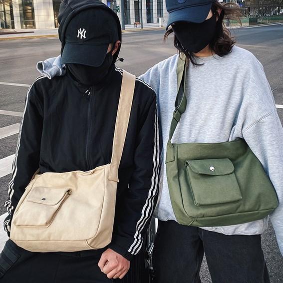 無地生地 帆布 ショルダーバッグ 韓国 ボタンポケット付き スポーツ ショルダーバッグメンズ ショルダーバッグレディース 大容量バッグ 男女兼用 #ba144 : ジョインショップ - 通販 ...