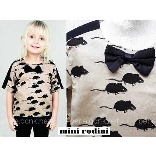 Mini Rodini 【送料無料メール便】ミニロディーニ mini rodini MOUSE AOP BLOUSE マウスブラウス ネズミ柄 ...