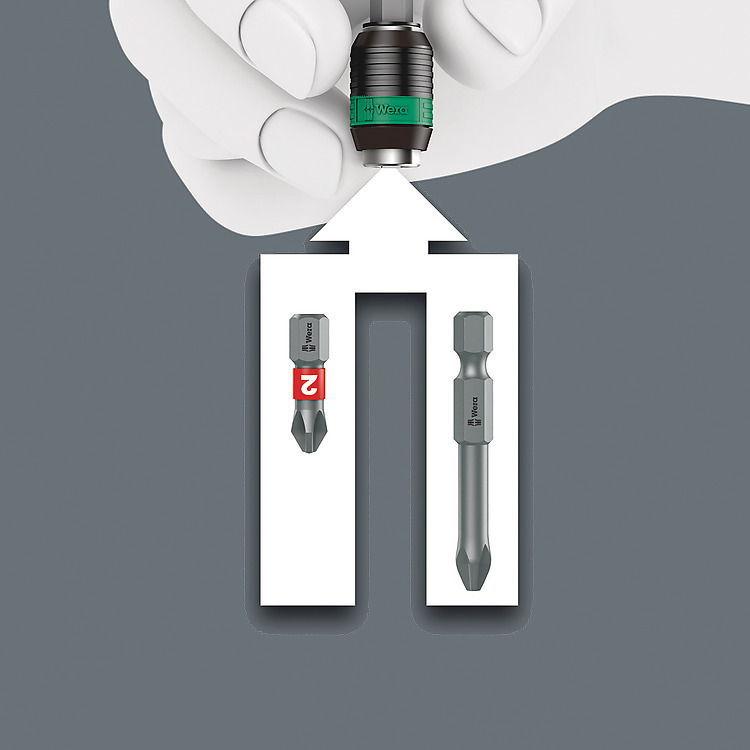 Wera（ヴェラ） Wera 813 R ビットドライバー ラピダプタークイックリリースチャック付き 1/ 4インチ六角差込 813R ...