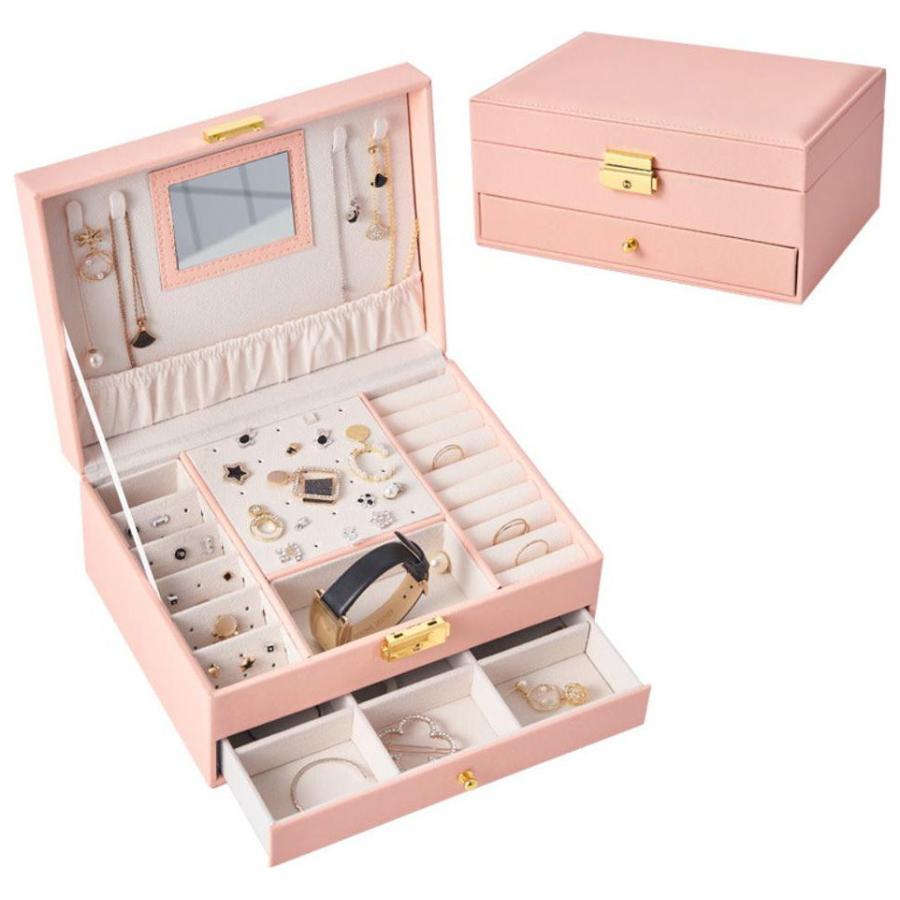 BACKYARD FAMILY(バックヤードファミリー) ジュエリーボックス 大容量 鏡付き 鍵付き(ピンク) PMYDAMAI001-1A ...