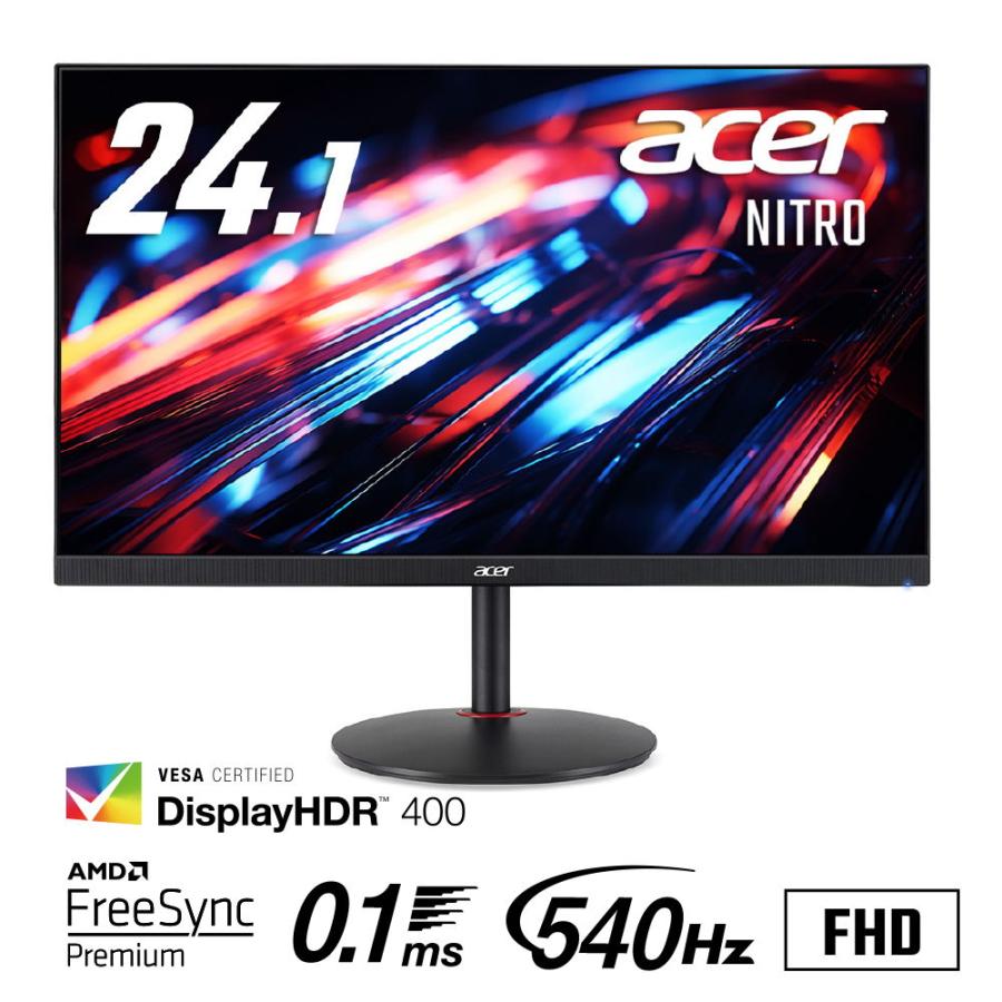 acer Acer ゲーミング液晶ディスプレイ(24.1型/ TN/ FullHD 1920×1080/ 540Hz/ 0.1ms/ HDR400/ HDMI2.0/ DP1.4/ VESA ...