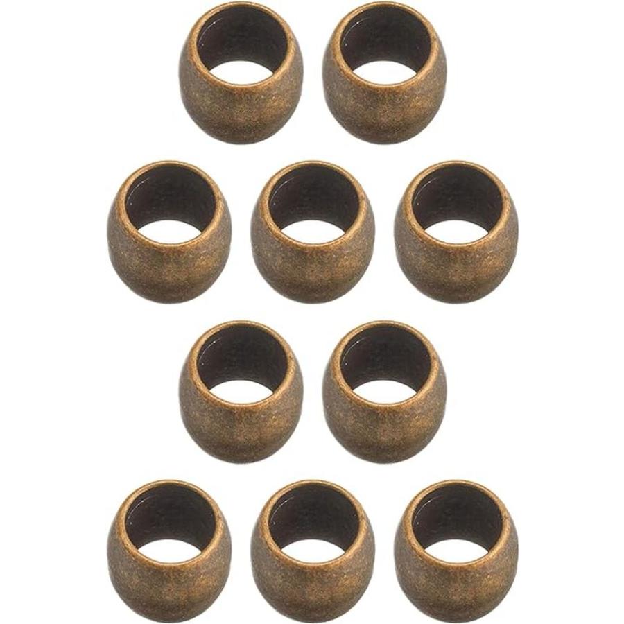 NBK 革紐長さ調整ビーズ 10個入(アンティークゴールド・W5×H6mm、内径4mm) KE672-AG 返品種別B ...