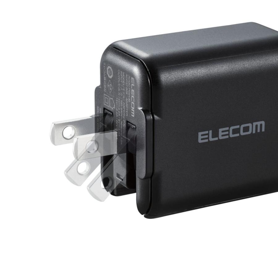 ELECOM エレコム USB PD 30W AC充電器 Type-C×1ポート スイングプラグ(ブラック) ACDC-PD2130BK 返品 ...