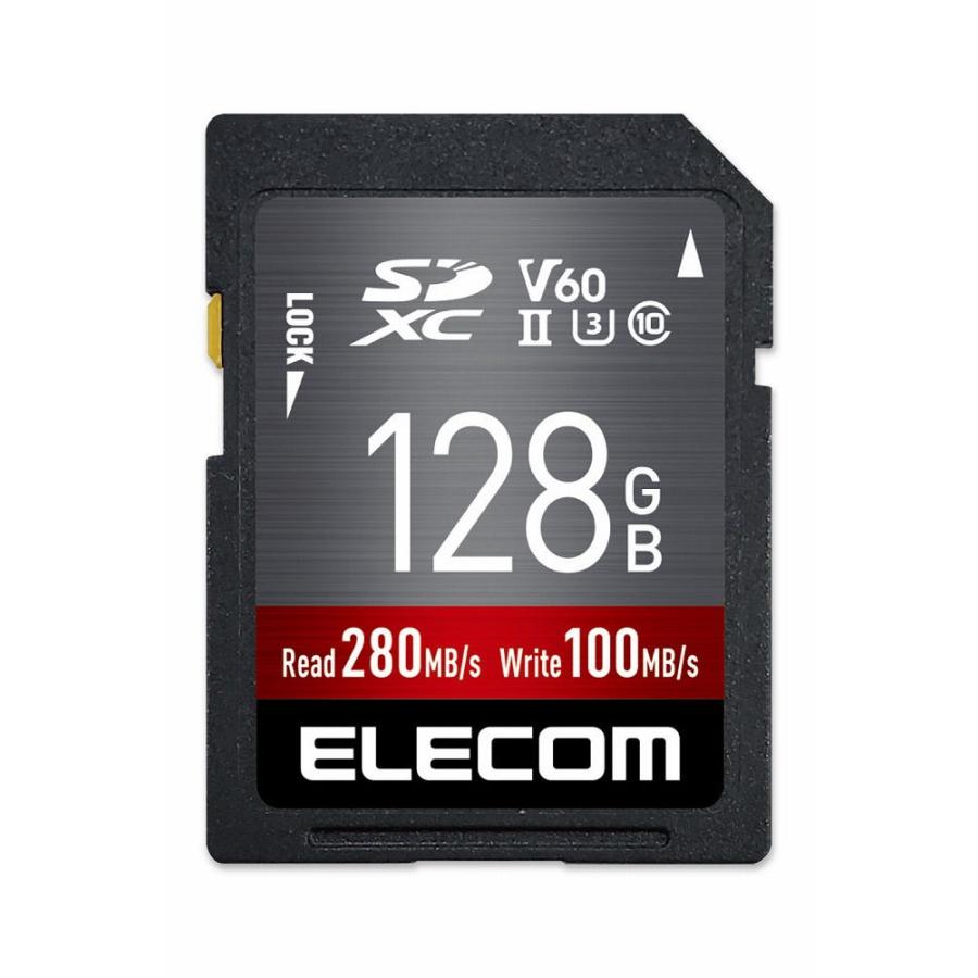 ELECOM エレコム SDカード SDXC 128GB Class10 UHS-II U3 V60 最大転送速度280MB/ s 防水 IPX7準拠 MF-FS128GU23V6R 返品種別 ...